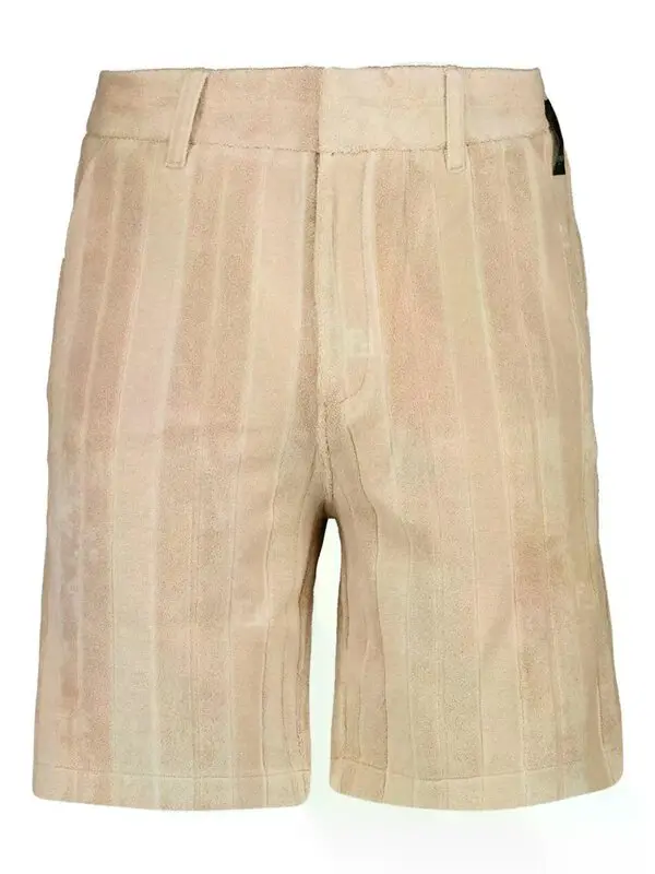Fendi Terry Ff-jacquard Stripe Shorts