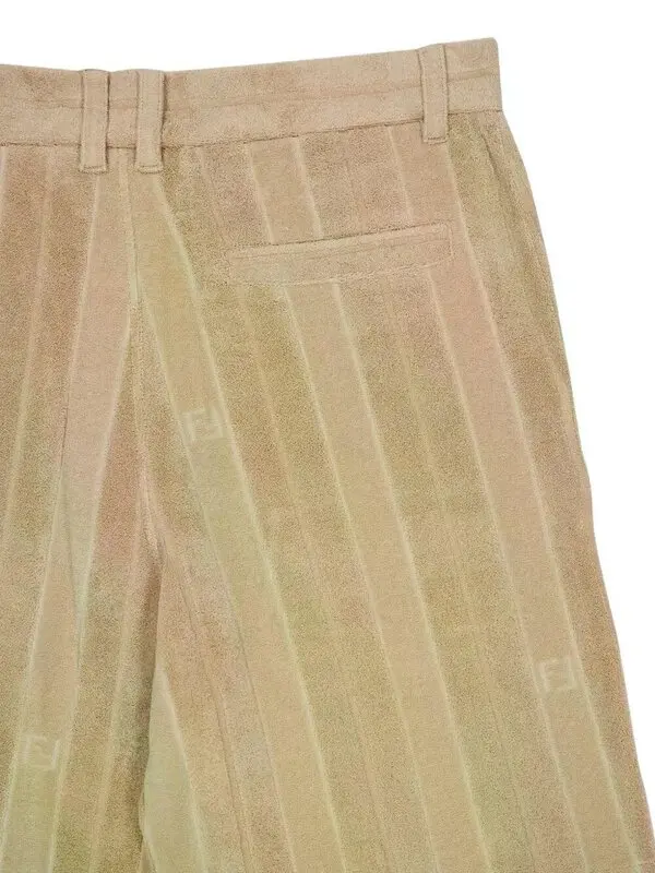 Fendi Terry Ff-jacquard Stripe Shorts