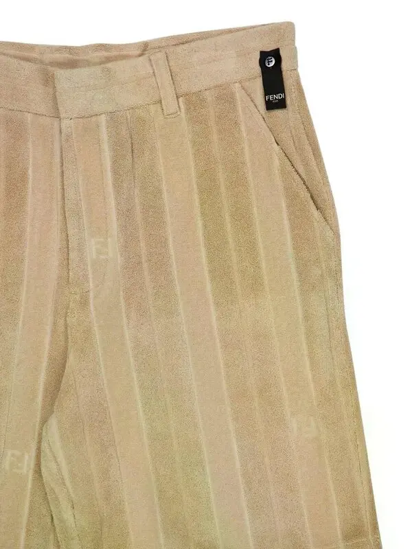 Fendi Terry Ff-jacquard Stripe Shorts