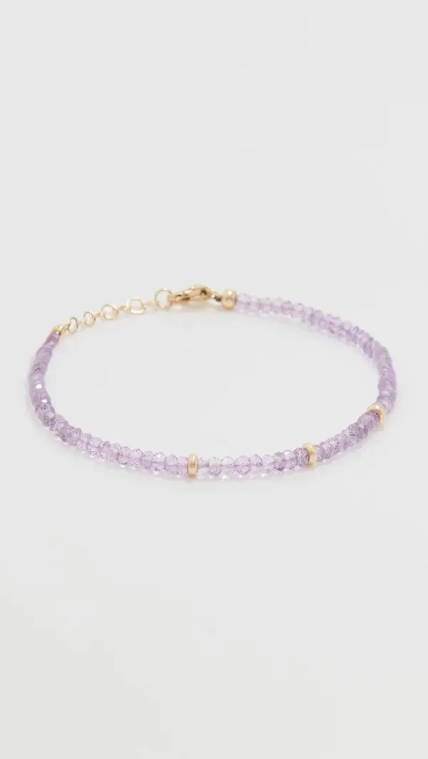 Ef Collection 14k Amethyst Bead Bracelet