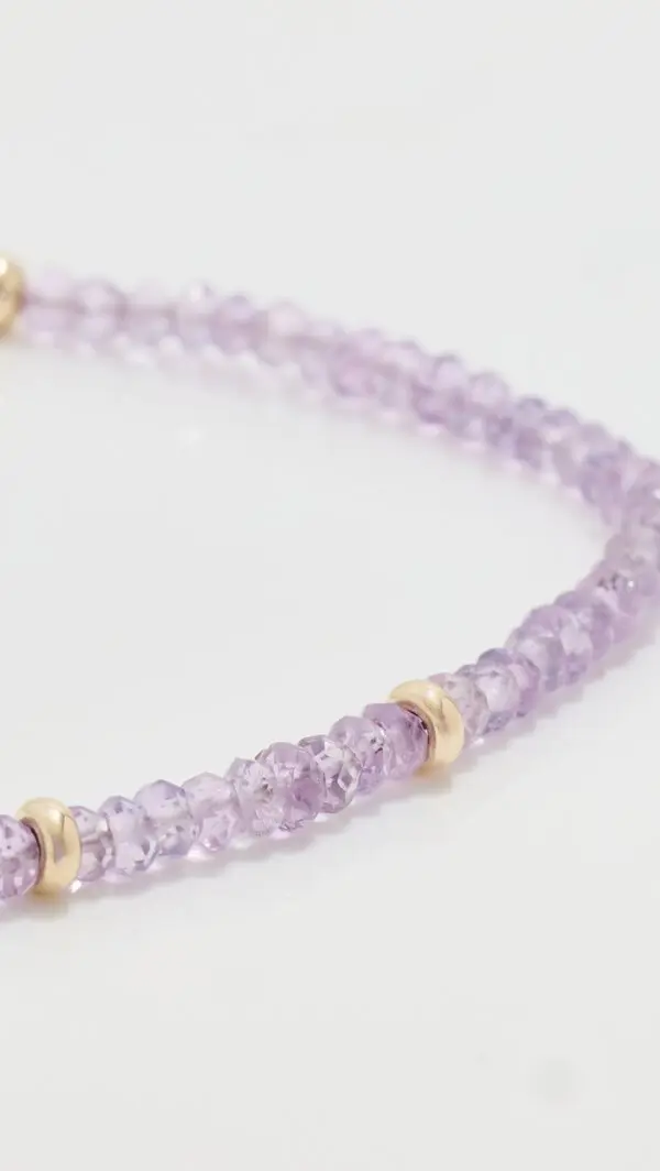 Ef Collection 14k Amethyst Bead Bracelet