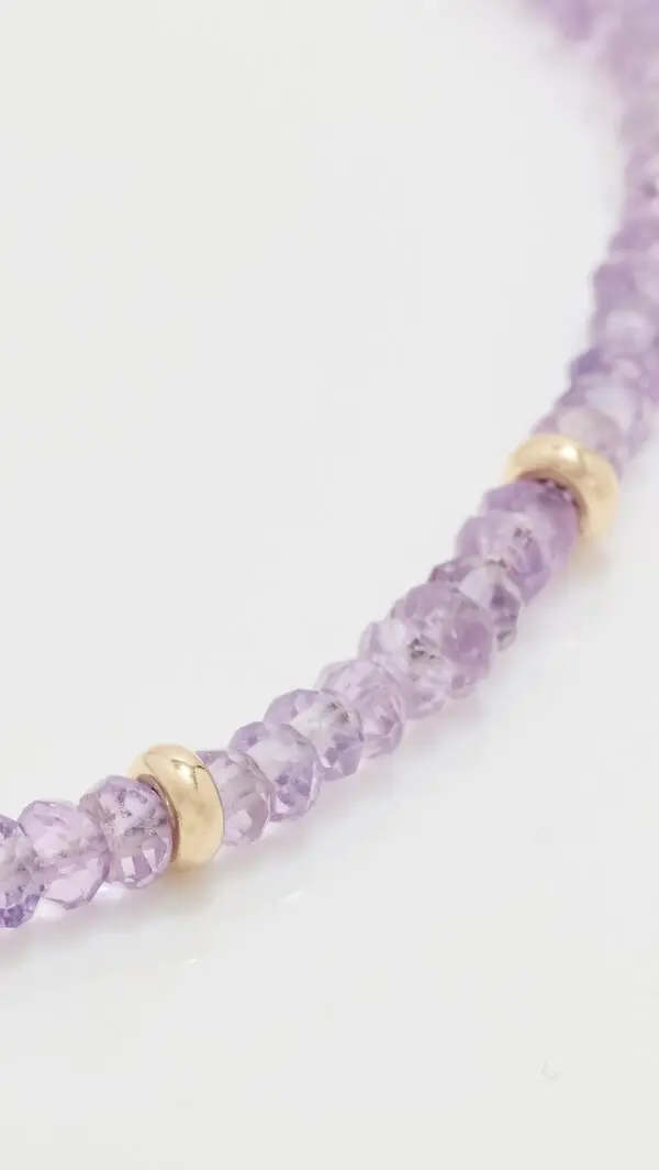 Ef Collection 14k Amethyst Bead Bracelet