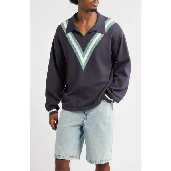 MAVRANS Stripe Polo Sweater