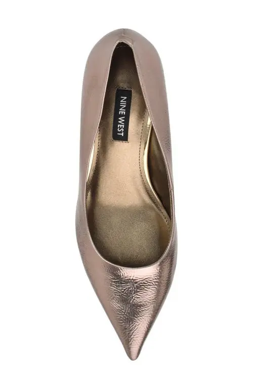 Nine West Sisko Pointed Toe Kitten Heel Pumps - Bronze