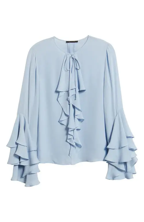 Kobi Halperin Cascading Ruffle Silk Shirt
