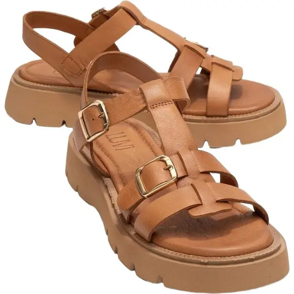 FOREVER & ALWAYS SHOES Melvin Leather Sandals - Cognac Leather