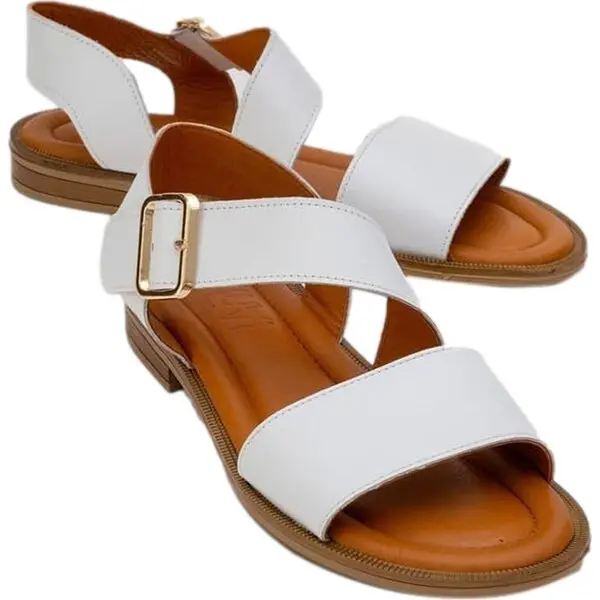 FOREVER & ALWAYS SHOES Majesty Leather Sandal - White Leather