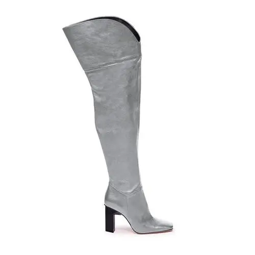 TIANNIA BARNES Cullinan Over-the-knee Boots - Metallic Silver
