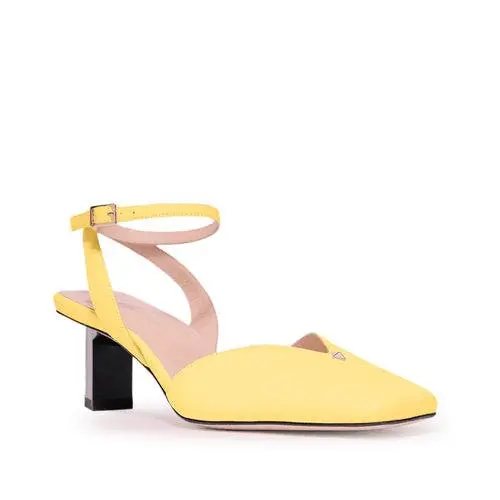 TIANNIA BARNES Hope Ankle Strap Heels - Yellow