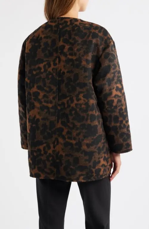 Anne Klein Leopard Print Topper Coat