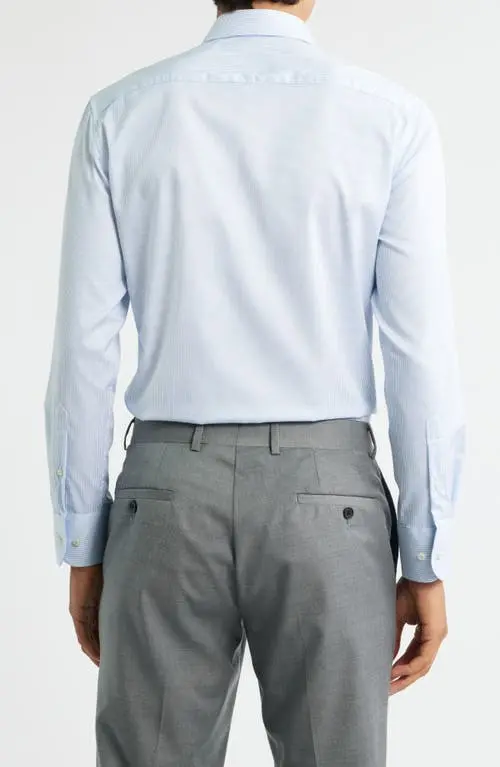 1863 BY ETERNA Luxury Slim Fit Micro Stripe Non-iron Dress Shirt
