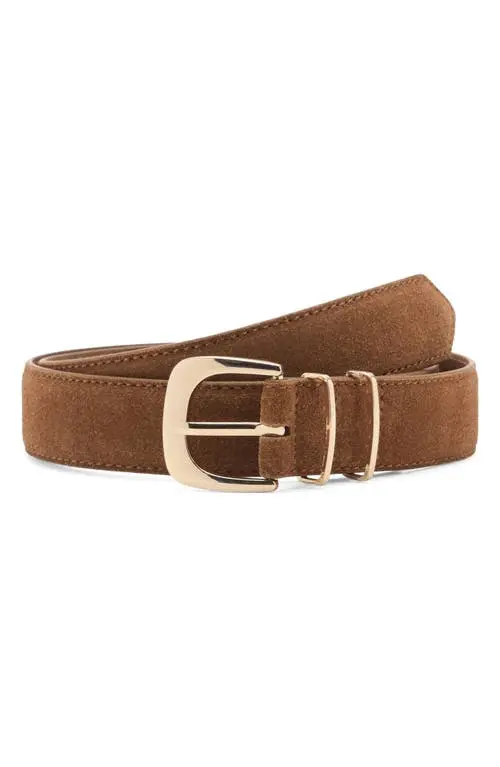 Mango Suede Belt - Brown