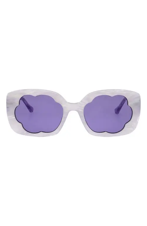 FLORENCE BY MILLS 57mm Rectangular Sunglasses - Pearl Purple