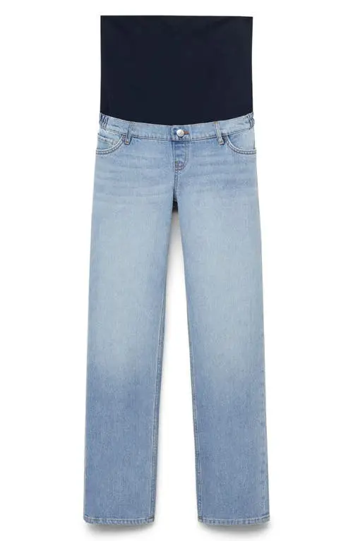 Mango Over-the-bump Straight Leg Maternity Jeans - Medium Blue