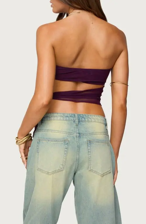 EDIKTED Amaro Strapless Top With Side Tie