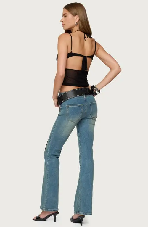 EDIKTED Sheer Mesh Strappy Crop Top