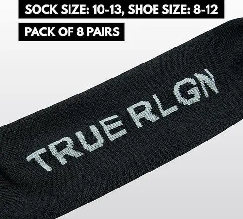 True Religion 8 Pairs Of Athletic Crew Socks - Black
