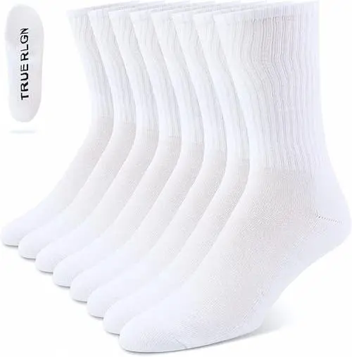True Religion 8 Pairs Of Athletic Crew Socks - White