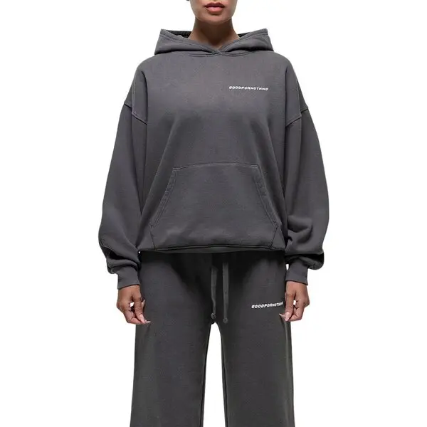 GOOD FOR NOTHING Relaxed Hoodie - Grey