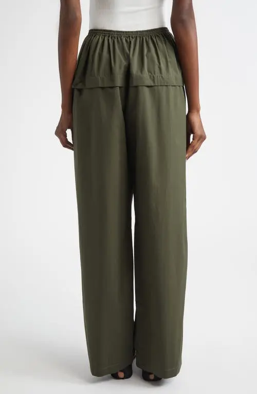 Alaïa Cotton Peplum Pants - Olive