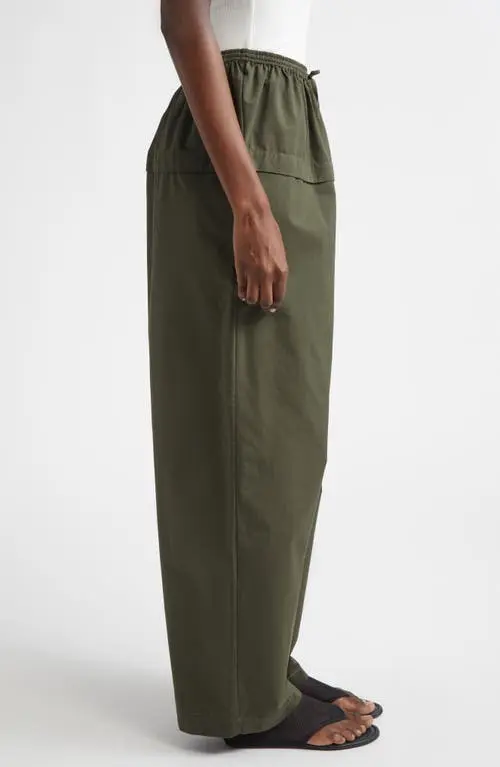 Alaïa Cotton Peplum Pants - Olive