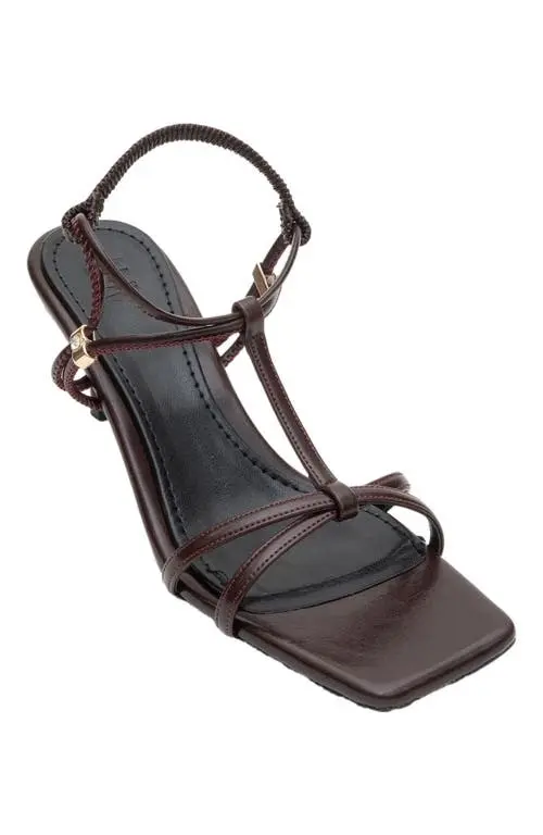 PROLOGUE SHOES Gibson Stiletto Sandals - Burgundy Faux Leather