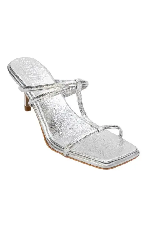 PROLOGUE SHOES Strap Heel Sandal - White Faux Leather