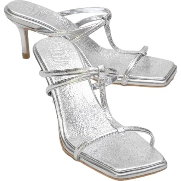 PROLOGUE SHOES Strap Heel Sandal - White Faux Leather