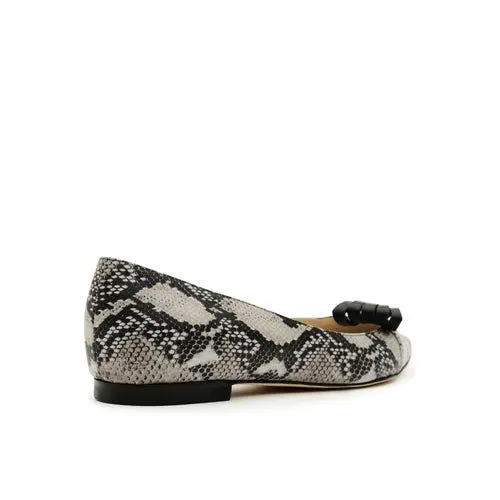 TIANNIA BARNES Lady O Pointed Toe Ballet Flats - Snakeskin