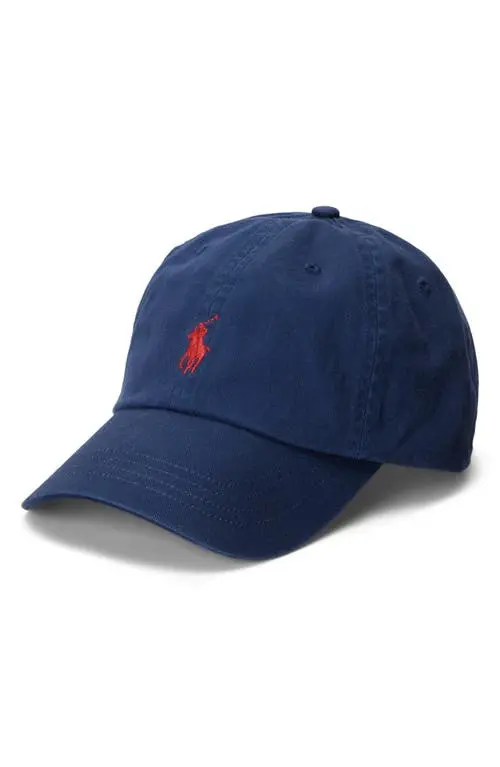 Polo Ralph Lauren Cotton Twill Baseball Cap - Newport Navy/red