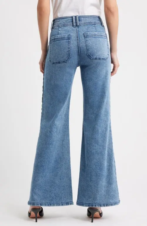 CITY BLUES Side Braid Wide-leg Jeans
