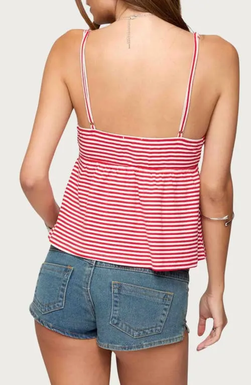 EDIKTED Orietta Stripe Babydoll Camisole - Red