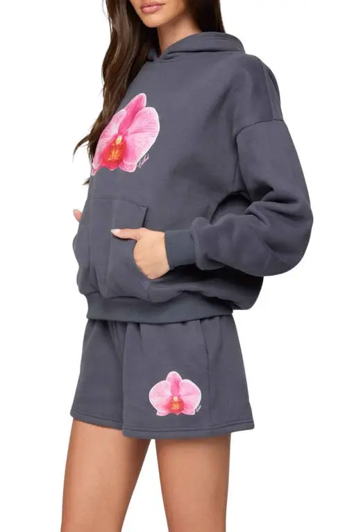 EDIKTED Printed Hoodie - Dark-gray