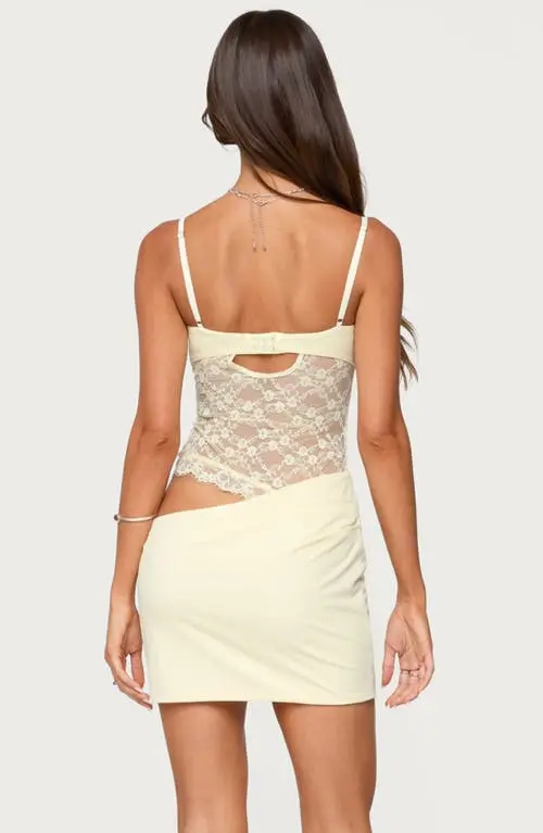 EDIKTED Lace Asymmetric Cutout Minidress