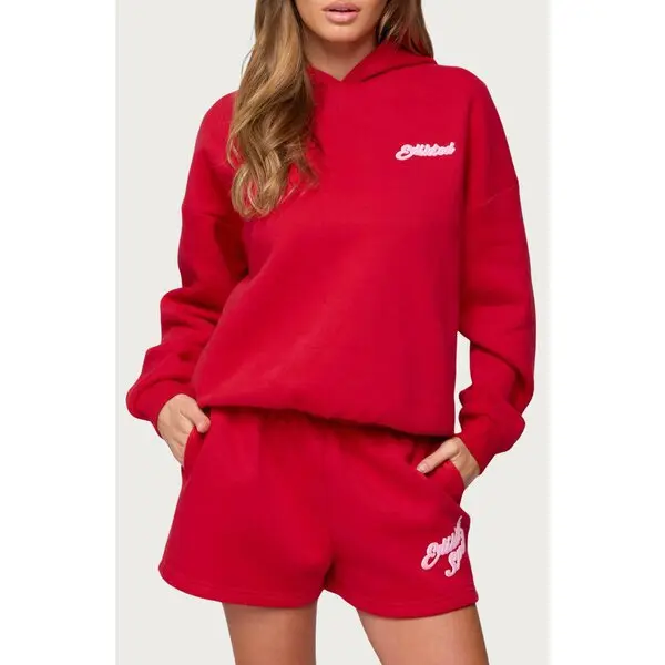 EDIKTED Sporty Hoodie - Red