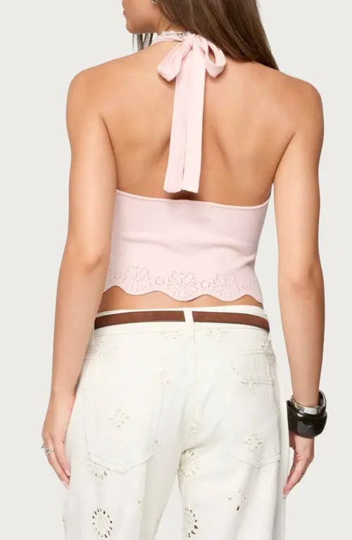 EDIKTED Jazmyn Scallop Halter Top