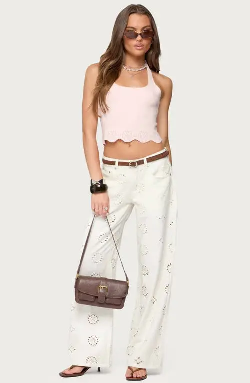 EDIKTED Jazmyn Scallop Halter Top