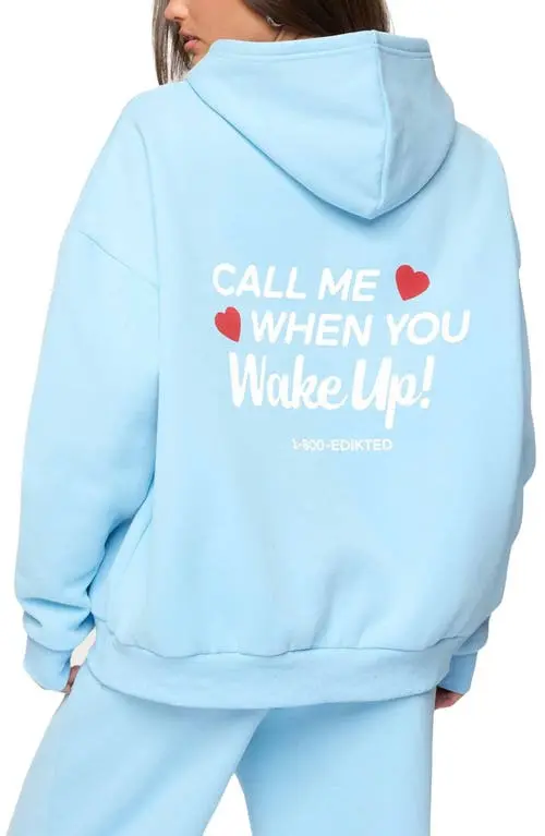 EDIKTED Call Me Hoodie - Light-blue