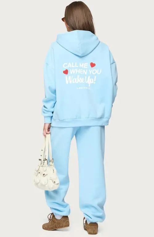 EDIKTED Call Me Hoodie - Light-blue