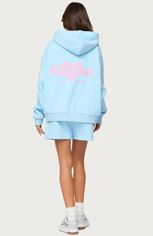 EDIKTED Heart-inspired Logo Hoodie - Light-blue