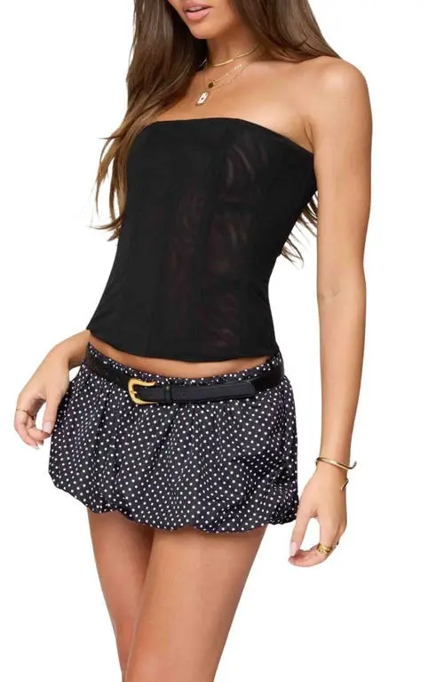 EDIKTED Reed Strapless Corset Top - Black