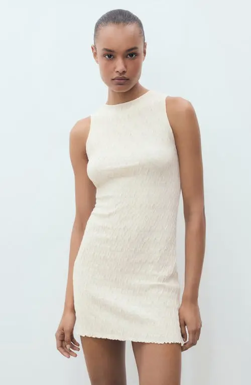 Mango Sleeveless Textured Knit Midi Dress
