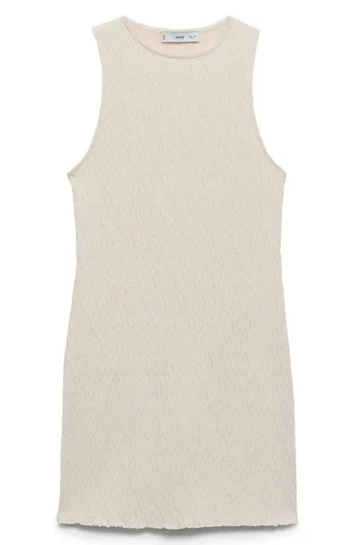 Mango Sleeveless Textured Knit Midi Dress