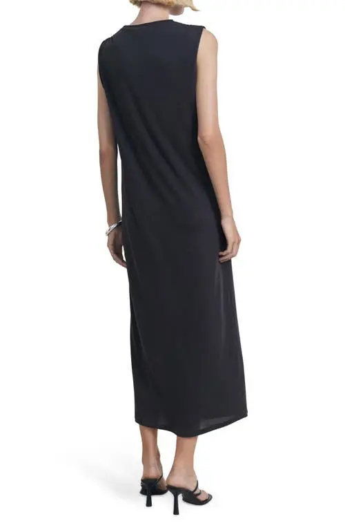 Mango Ruched Sleeveless Maxi Dress