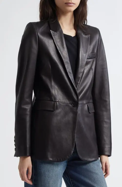 NILI LOTAN Belmonde Lambskin Leather Blazer