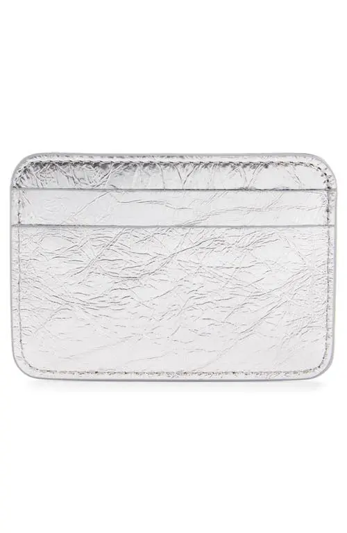 Acne Studios Aroundy Luxe Crinkled Metallic Leather Card Holder