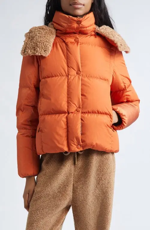 Moncler Castelnou Box Quilted Down Puffer Jacket - Orange