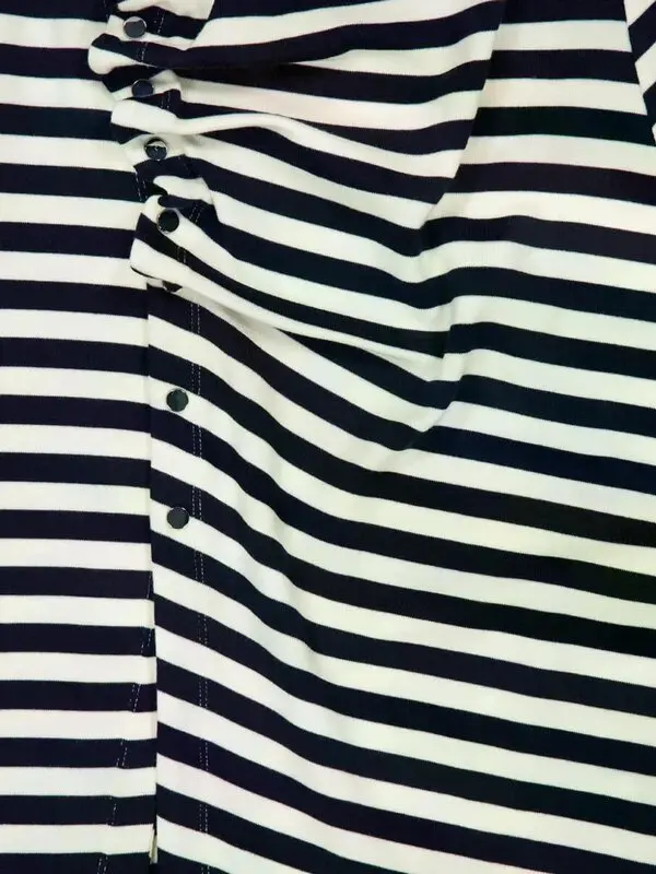 Rabanne Striped Gathered Midi Dress