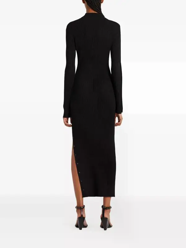 COURREGES Ribbed Button-detailed Dress
