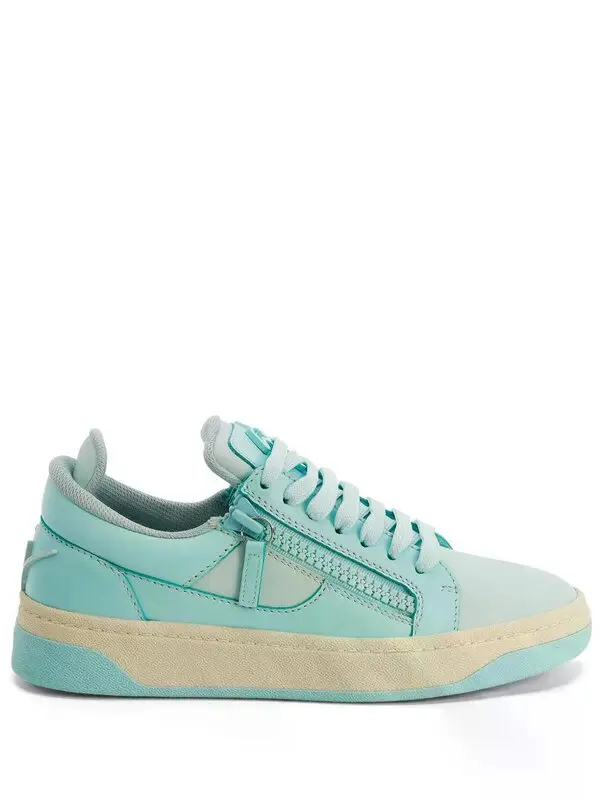 GIUSEPPE ZANOTTI Leather Panelled Sneakers - Blue